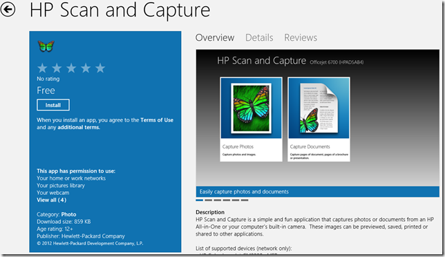 First HP OEM App in Windows 8 Store: HP Scan and Capture – McAkins Online