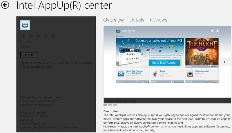 Intel AppUp Center App is in Windows Store – McAkins Online